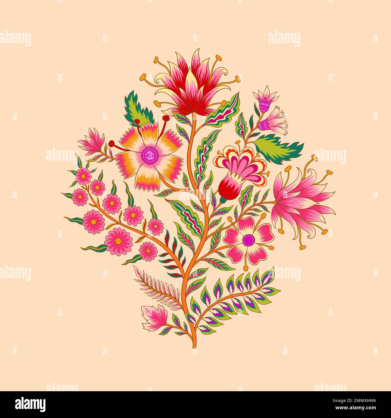Mughal Art Is A Traditional Bunch Of Floral Ornaments A Multi Color