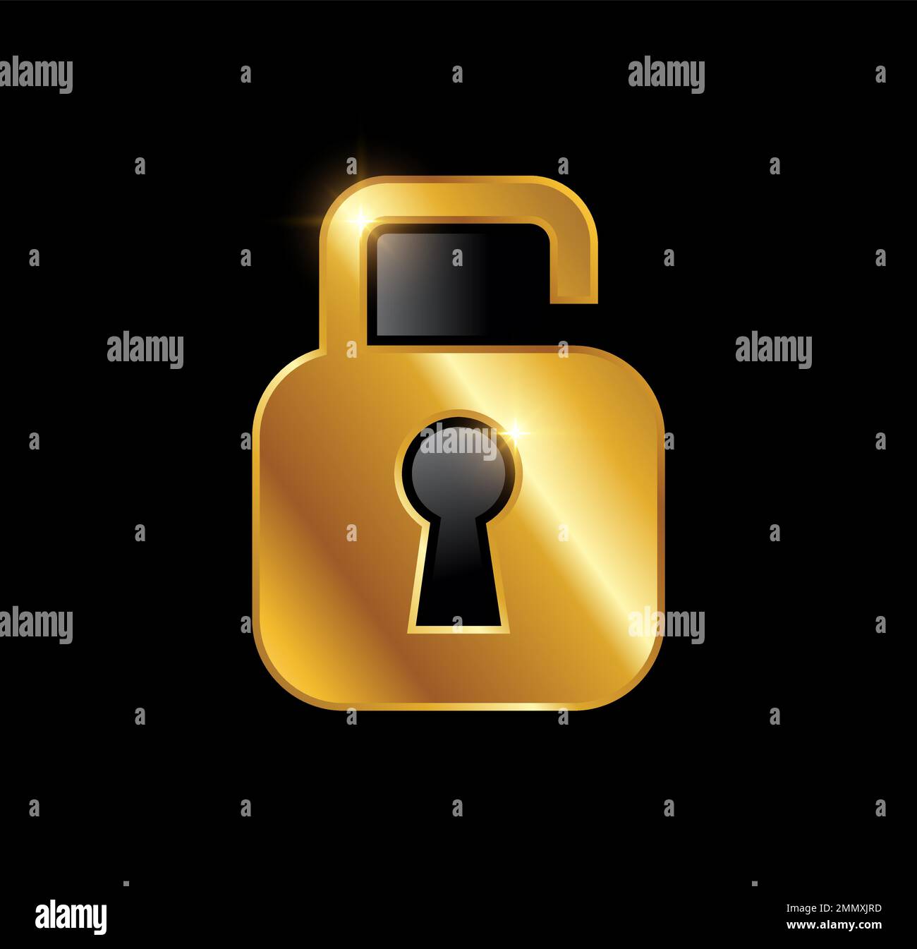 A vector Illustration of Golden Luxury Key Vector Icon in black ...