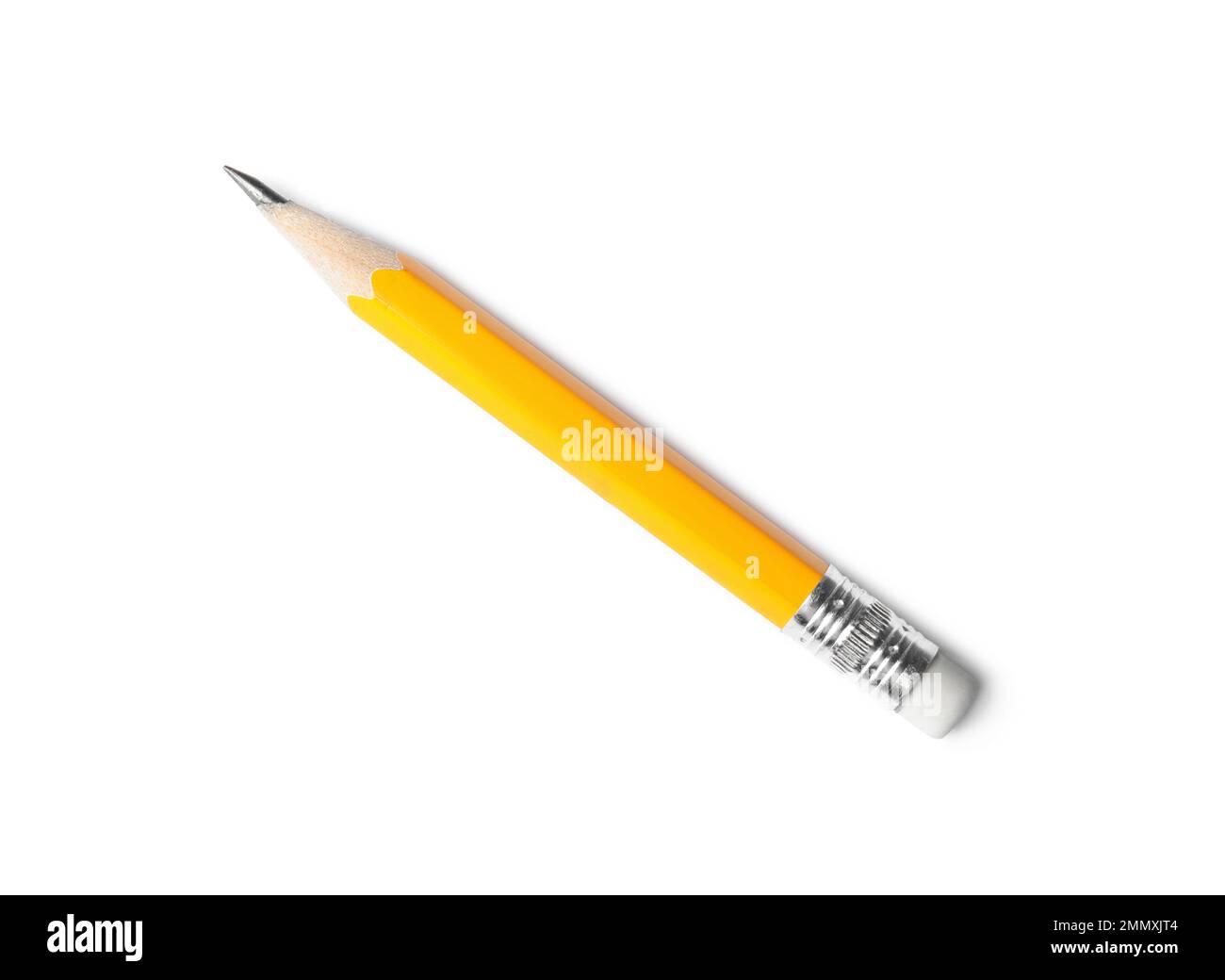 Sharp pencil isolated on white, top view Stock Photo - Alamy