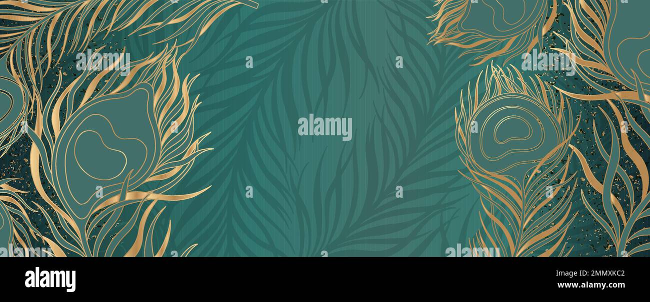 Horizontal banner with peacock feathers. Luxury and beautiful ...