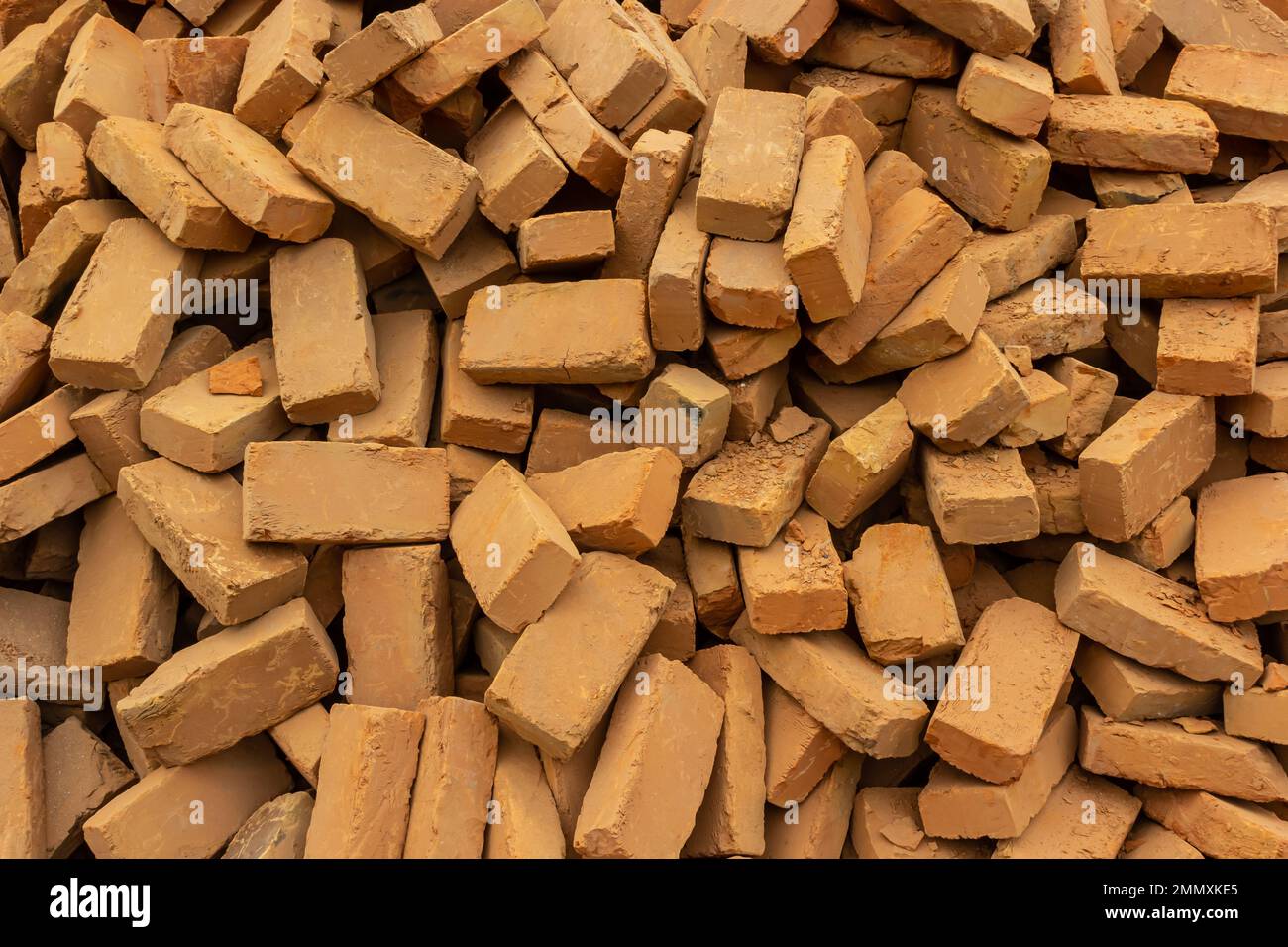 Solid clay brick used for construction. Background, brown red color ...
