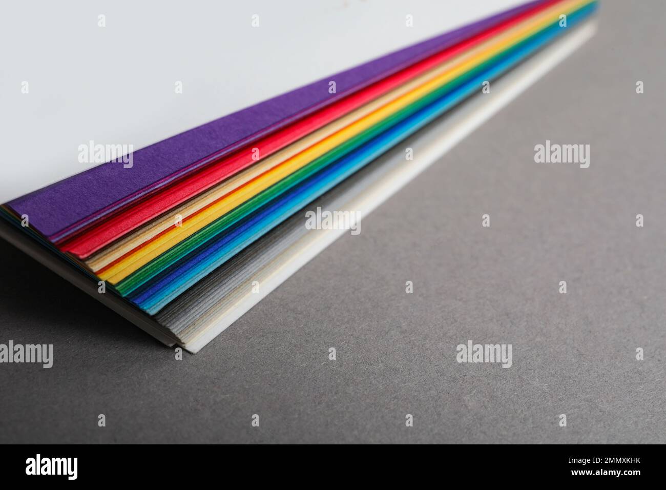 Color palette on grey background, closeup. Professional samples Stock ...