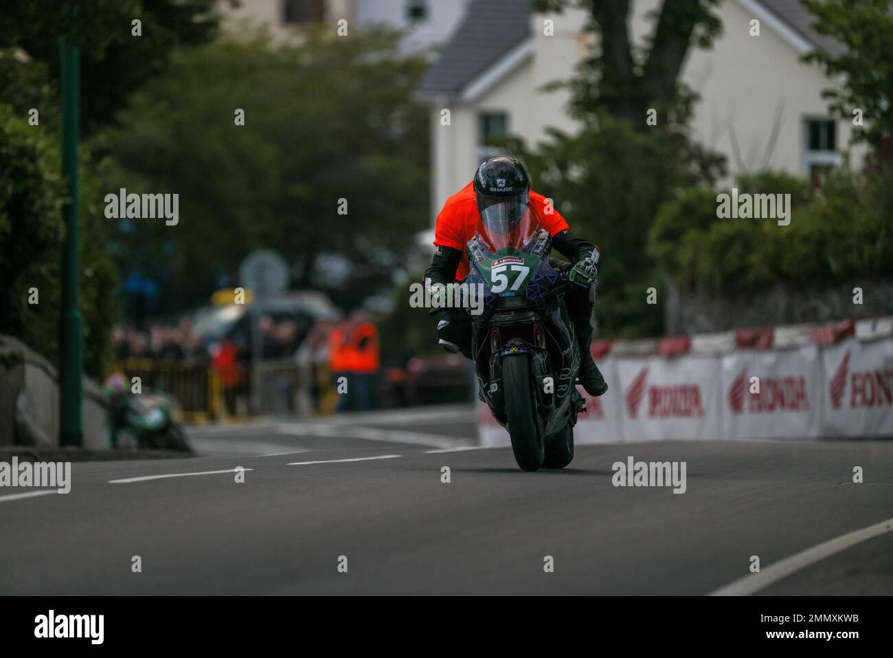 Isle of Man TT 22, May Hill Practice Week Stock Photo - Alamy