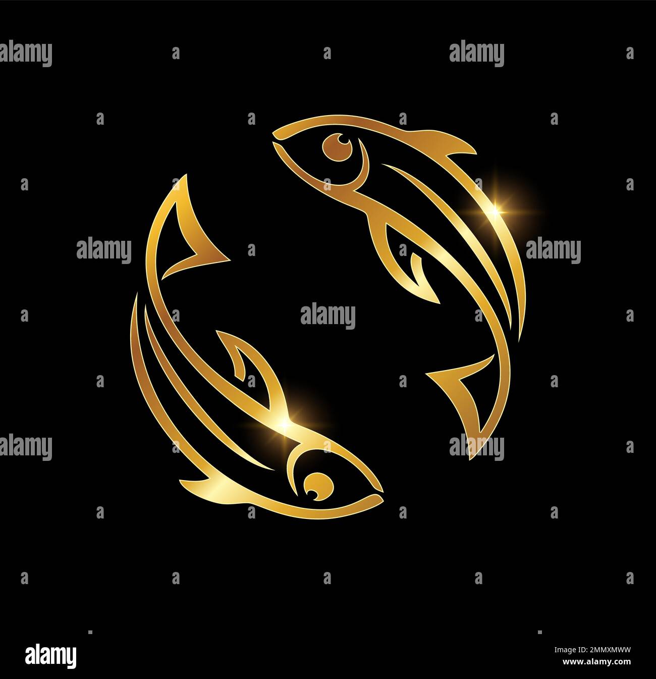 A vector Illustration in black background with gold shine effect of ...