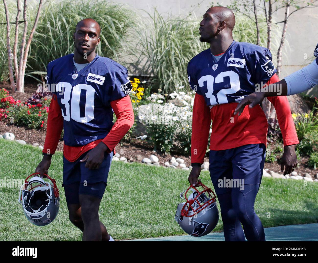 New England Patriots defensive back Jason McCourty (30) walks on the ...