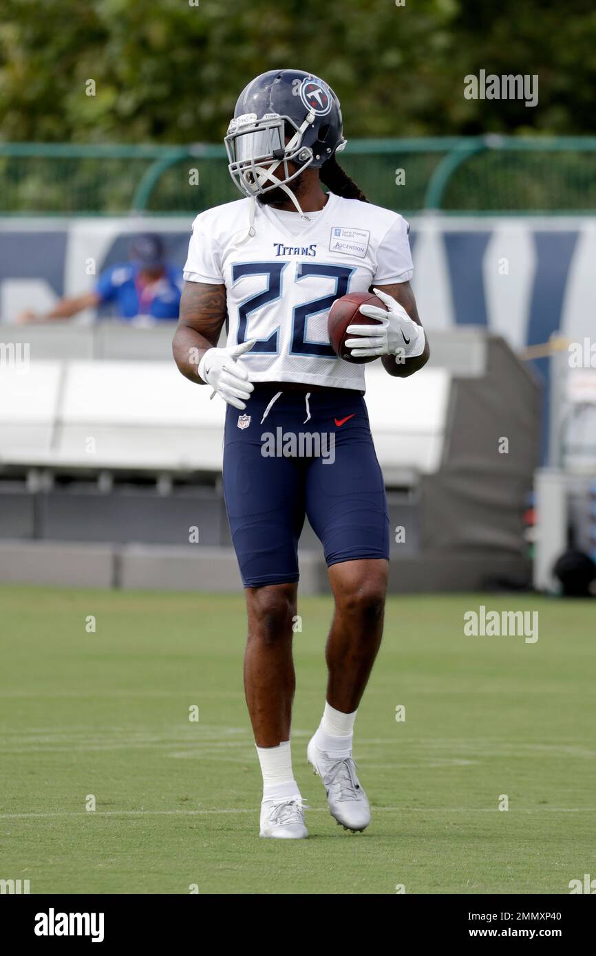 Tennessee Titans running back Derrick Henry runs a drill Tennessee ...