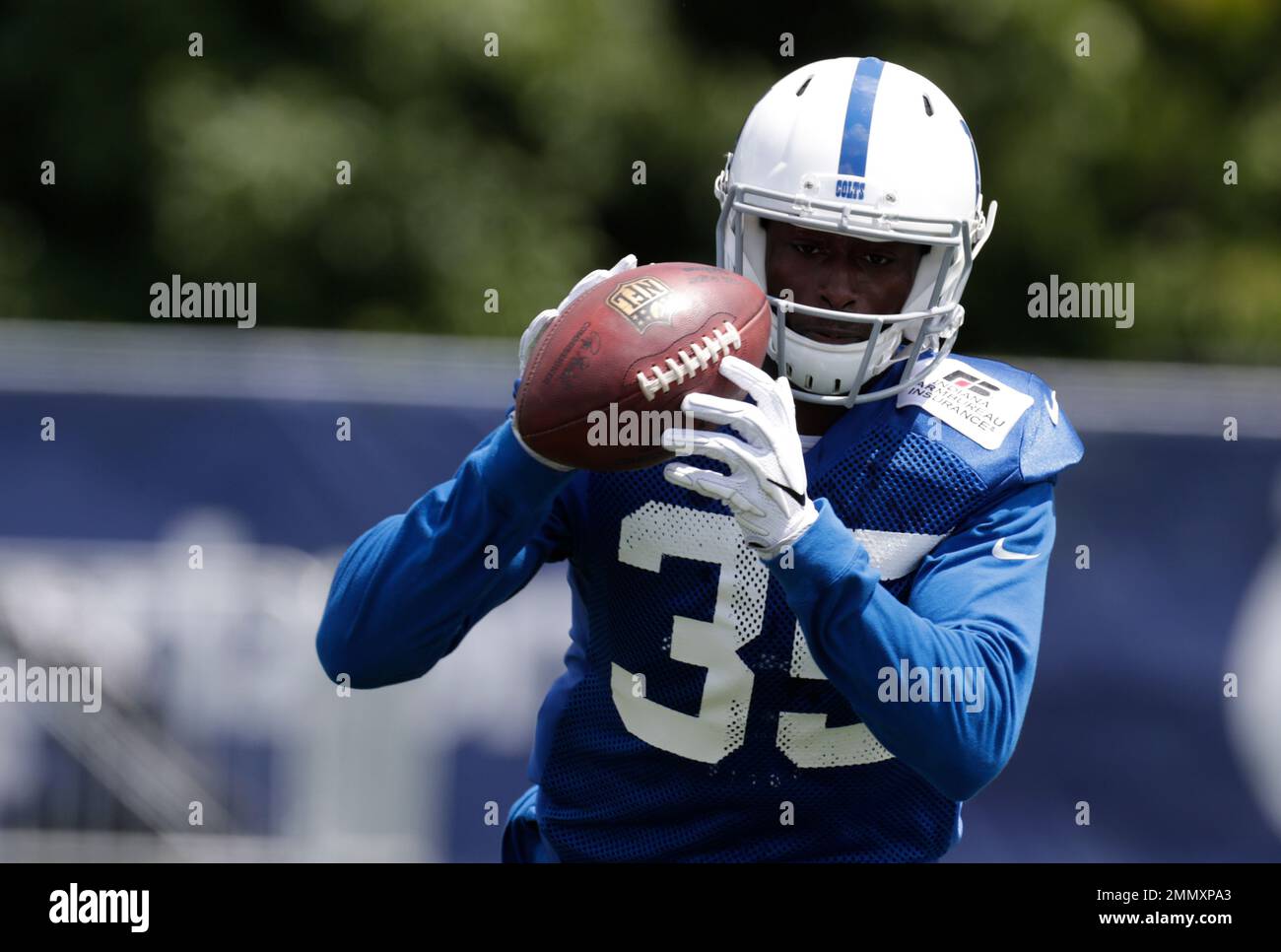 Indianapolis Colts defensive back Pierre Desir (35) runs a drill during ...