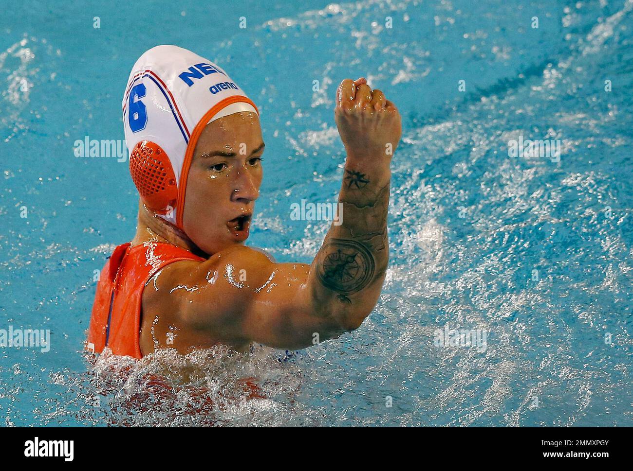 Netherland's Nomi Lisa Stomphorst celebrates after scoring during the ...