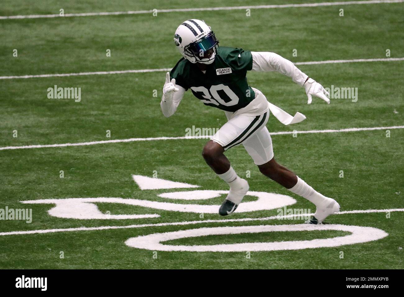 New York Jets cornerback Rashard Robinson works out during NFL football ...