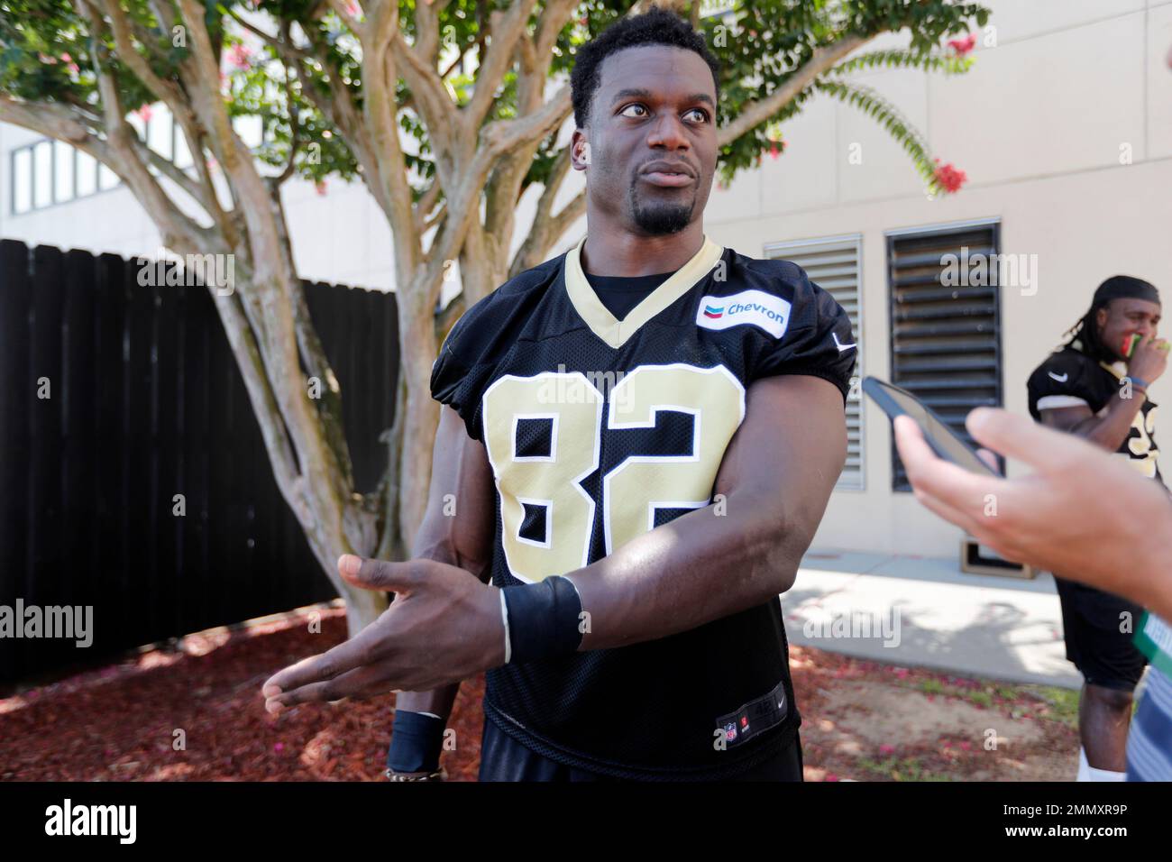 New Orleans Saints tight end Benjamin Watson (82) talks to reporters ...