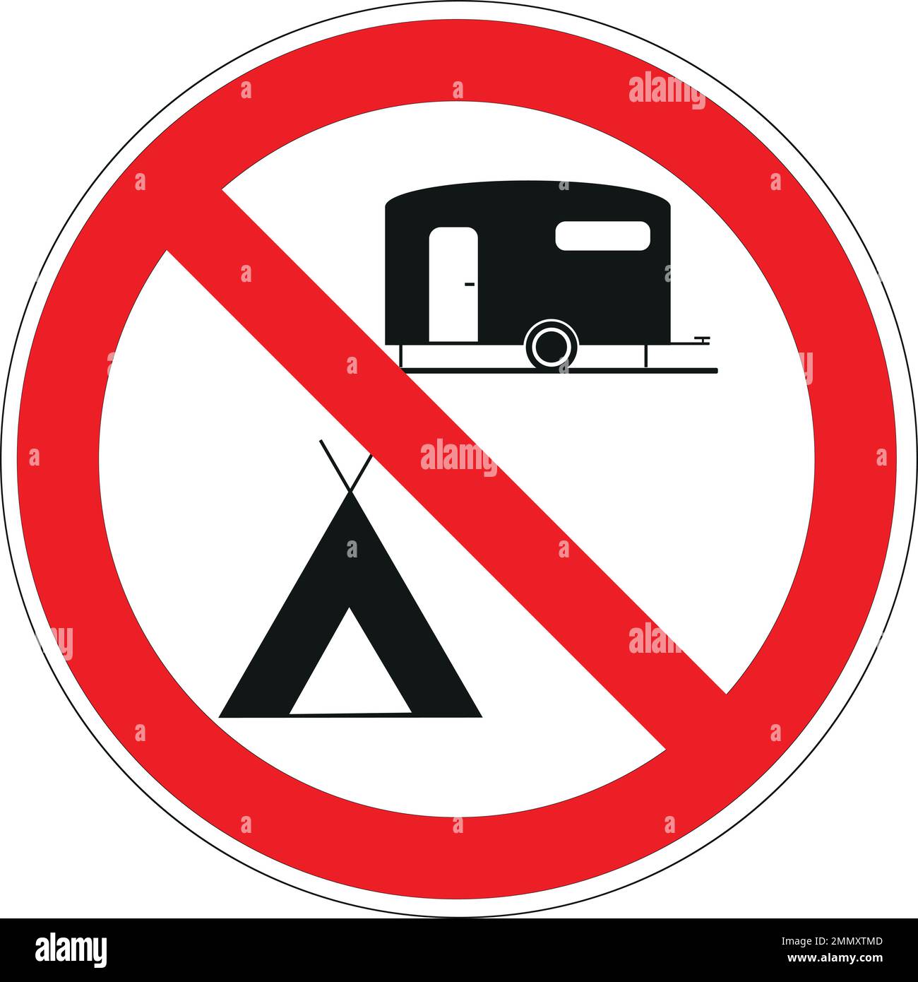 Parking sign prohibited for caravans and tents Stock Vector Image & Art ...