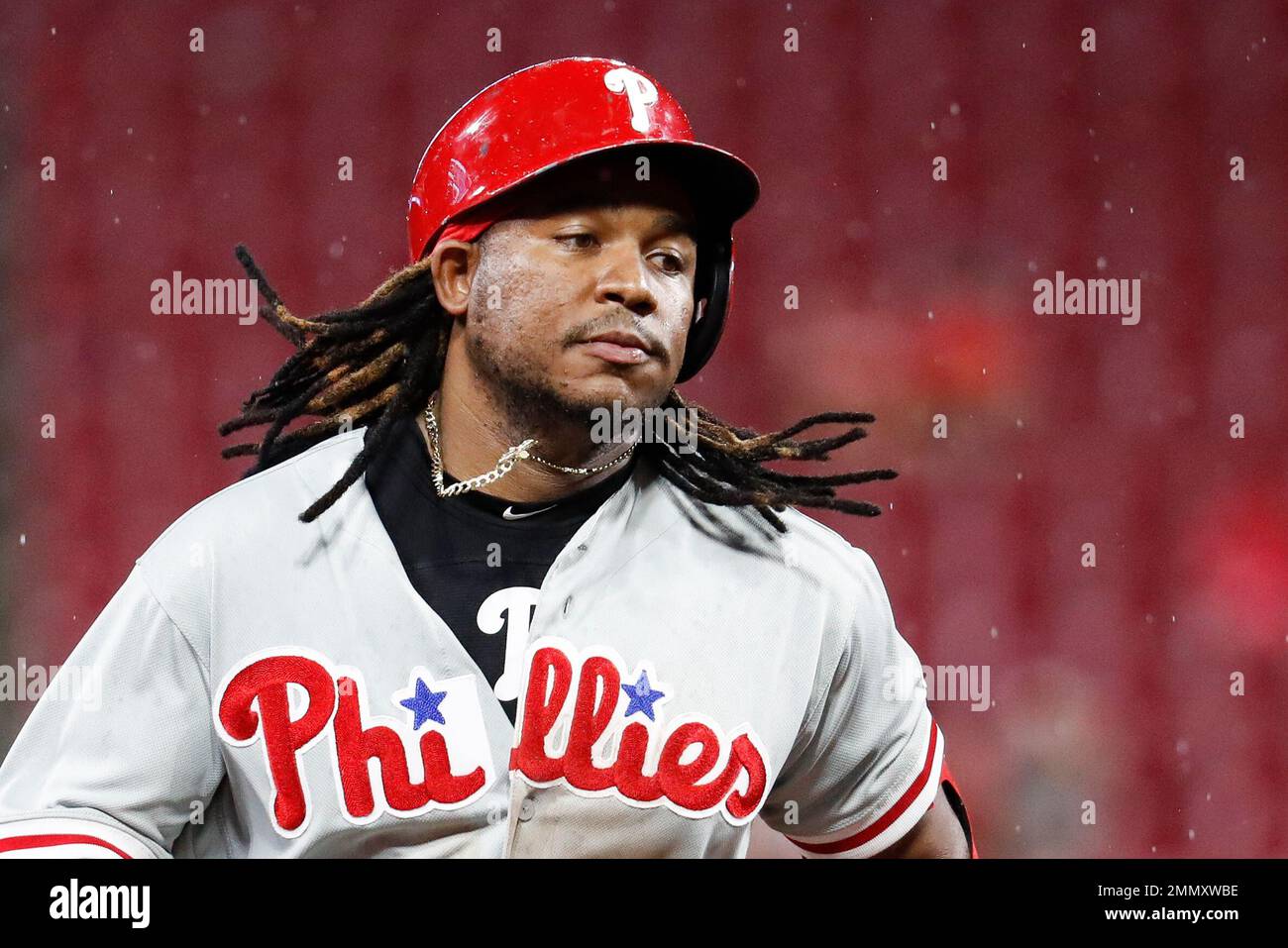 Philadelphia Phillies' Maikel Franco runs the bases after hitting a ...