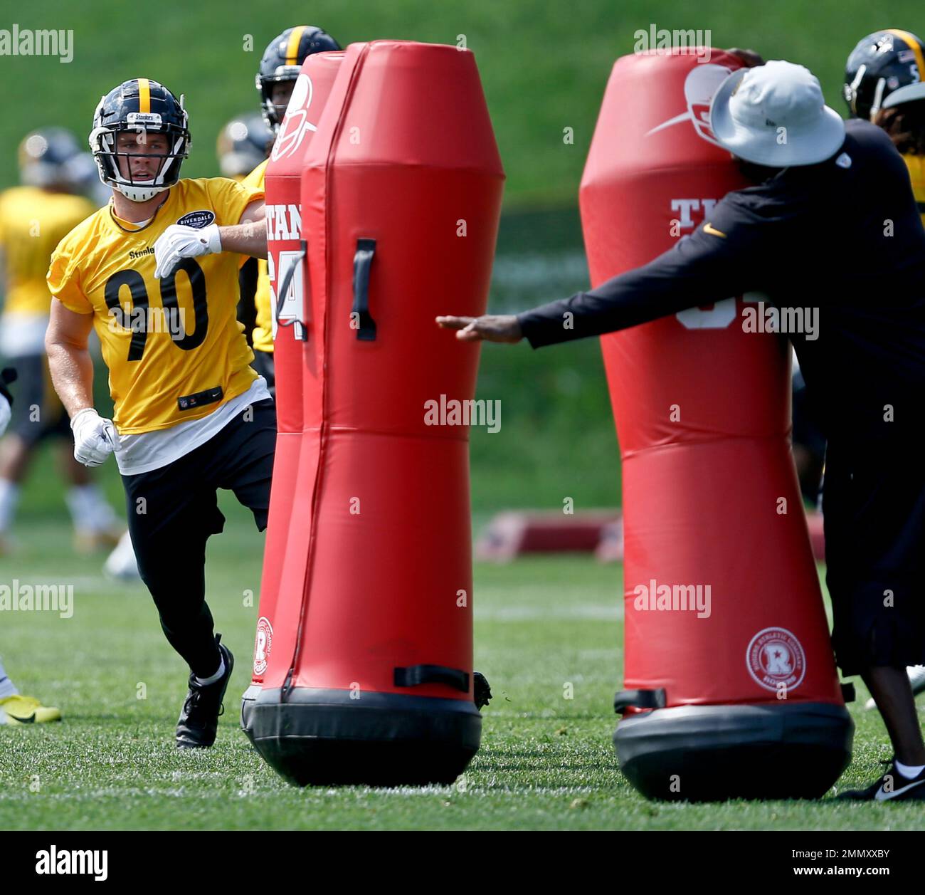 Pittsburgh Steelers linebacker T.J. Watt (90) goes through drills at ...