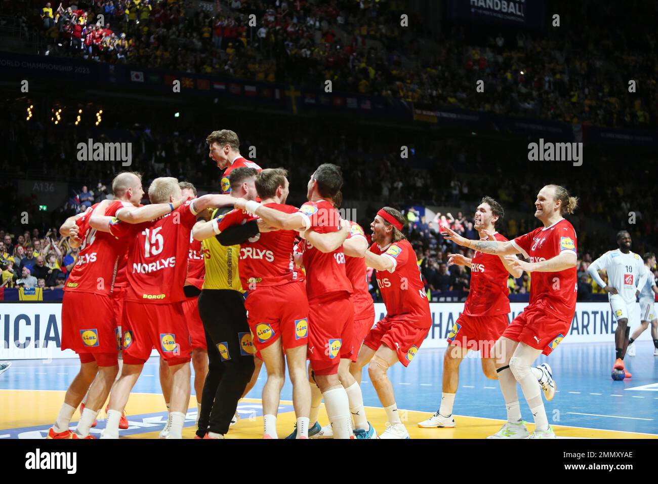 Celebration Victory Denmark during the IHF Men's World Championship ...