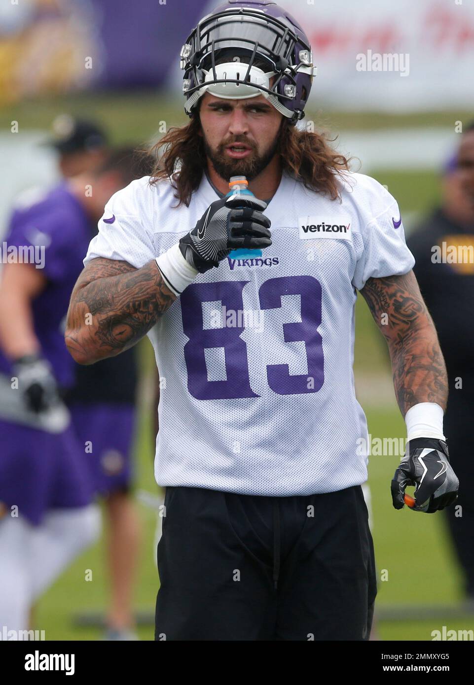 Minnesota Vikings tight end Tyler Conklin takes part in NFL football ...