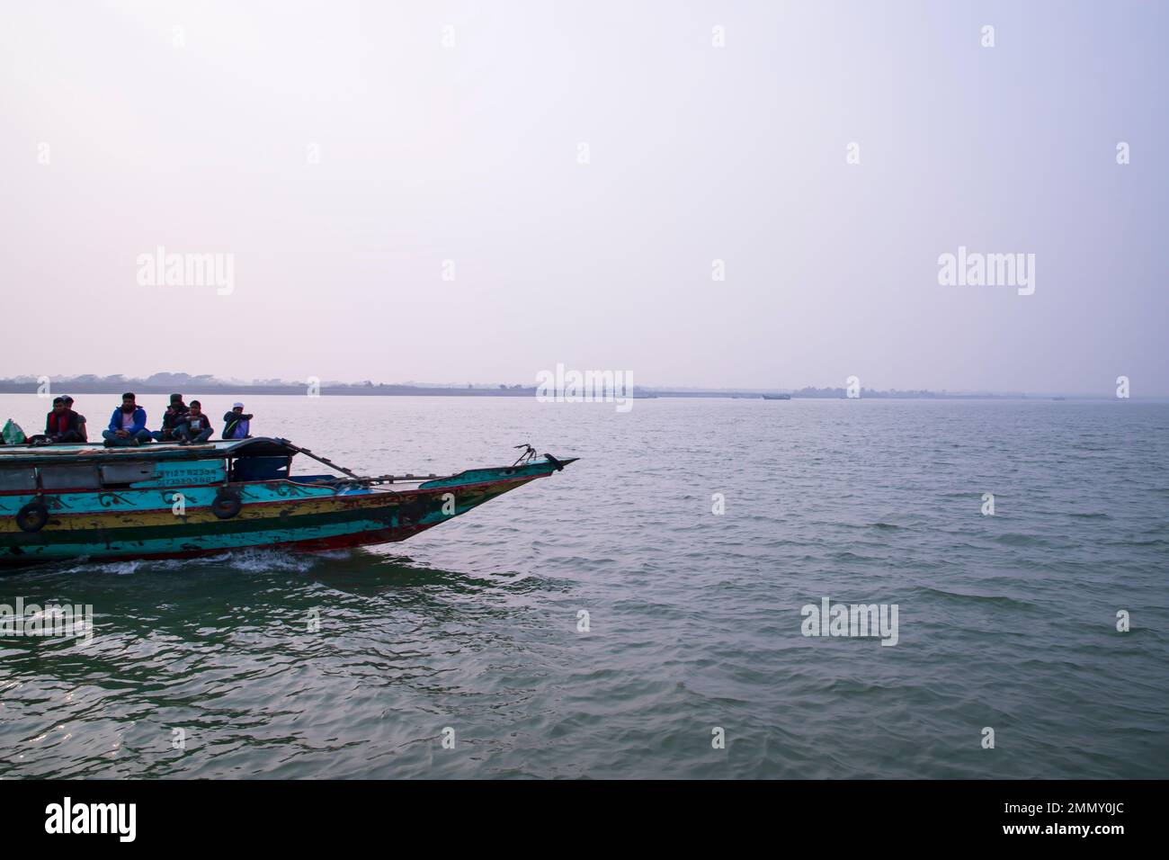 16 January 2023 Traditional Travel Boat in the Padma river - Bangladesh ...