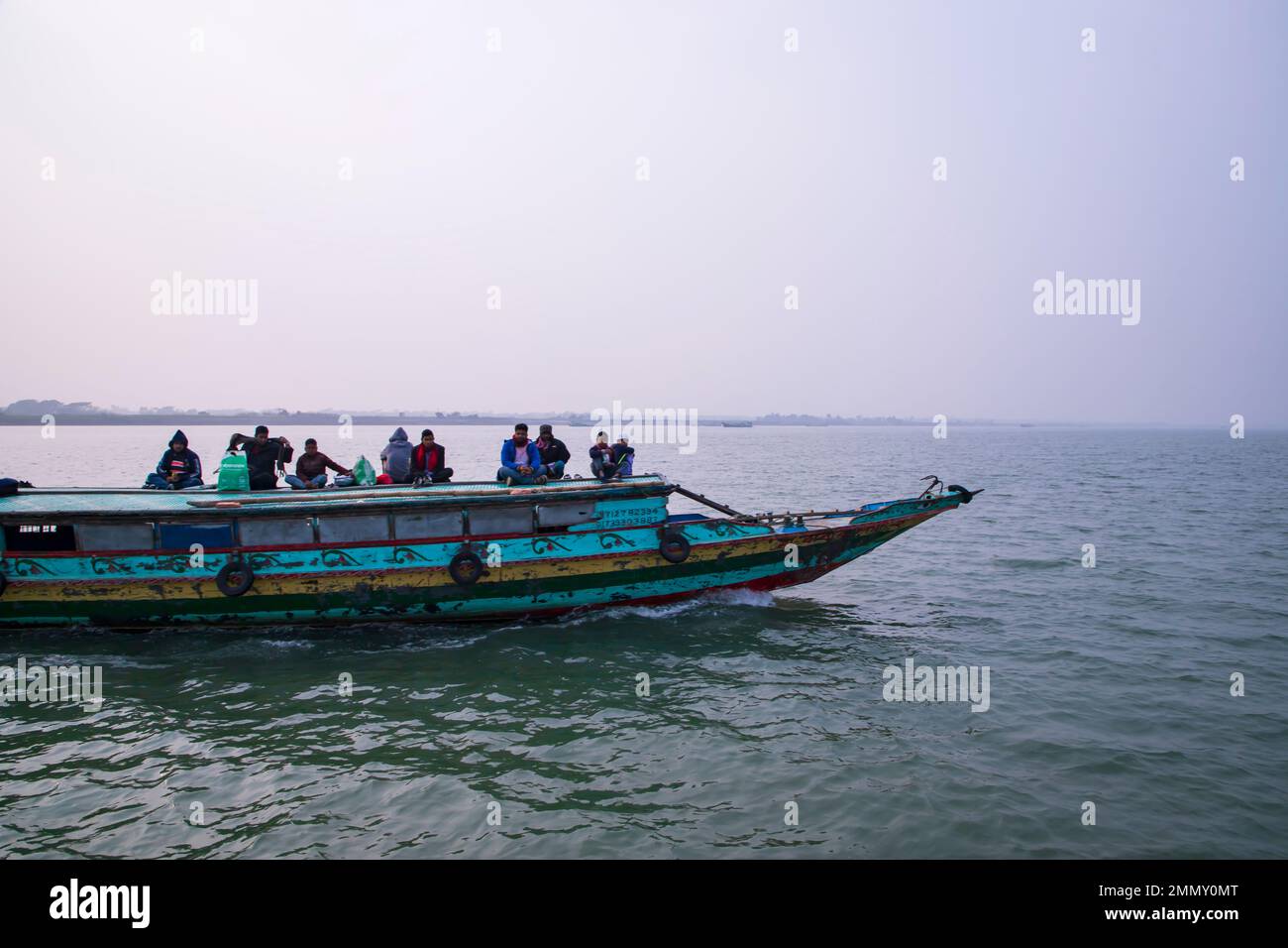 16 January 2023 Traditional Travel Boat in the Padma river - Bangladesh ...