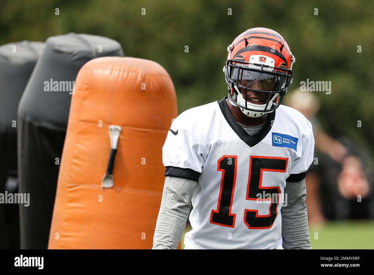 Cincinnati Bengals wide receiver John Ross runs a drill during NFL ...