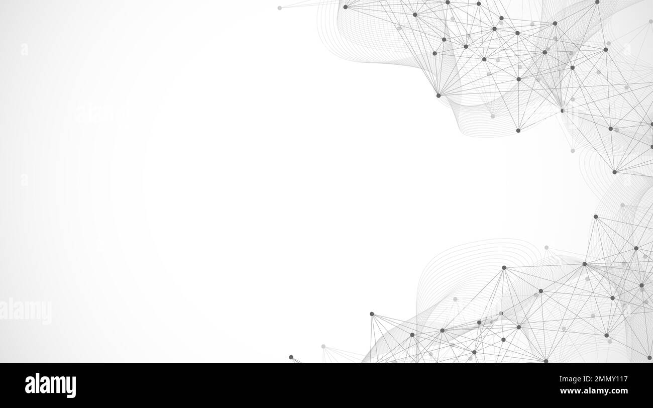 Abstract Plexus Background With Connected Lines And Dots Wave Flow Plexus Geometric Effect Big