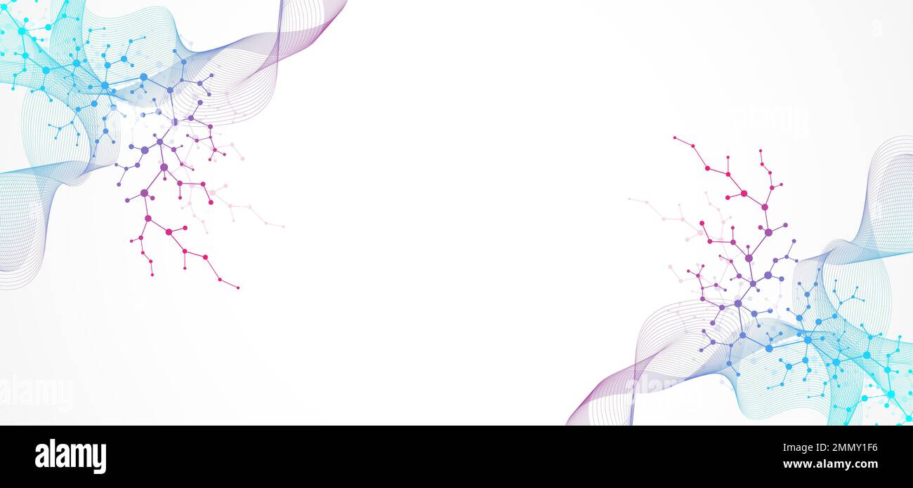 Molecular structure background. Science template wallpaper or banner ...