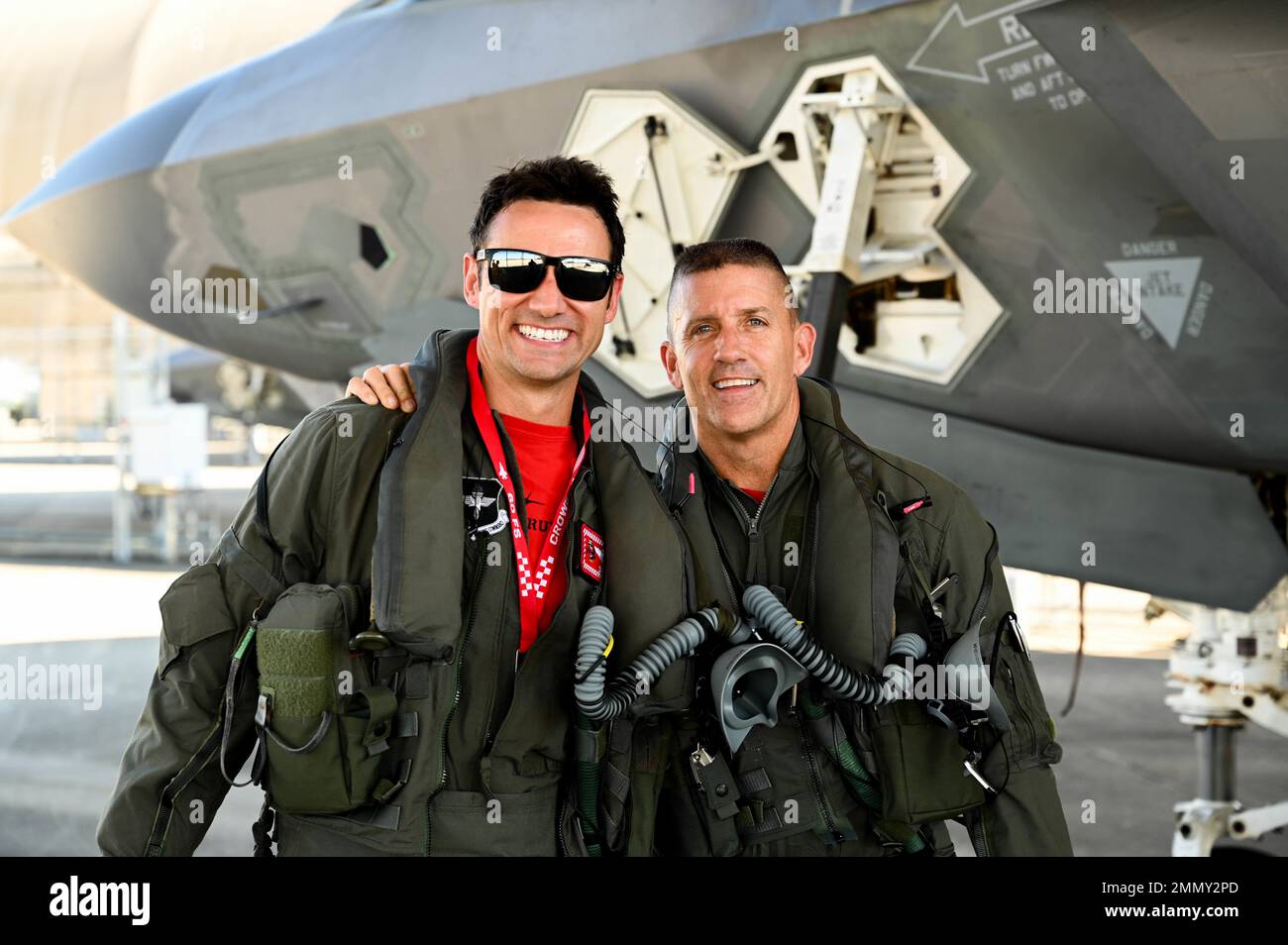 U.S. Air Force Brig. Gen. Michael “Trey” Rawls, left, commander of the ...