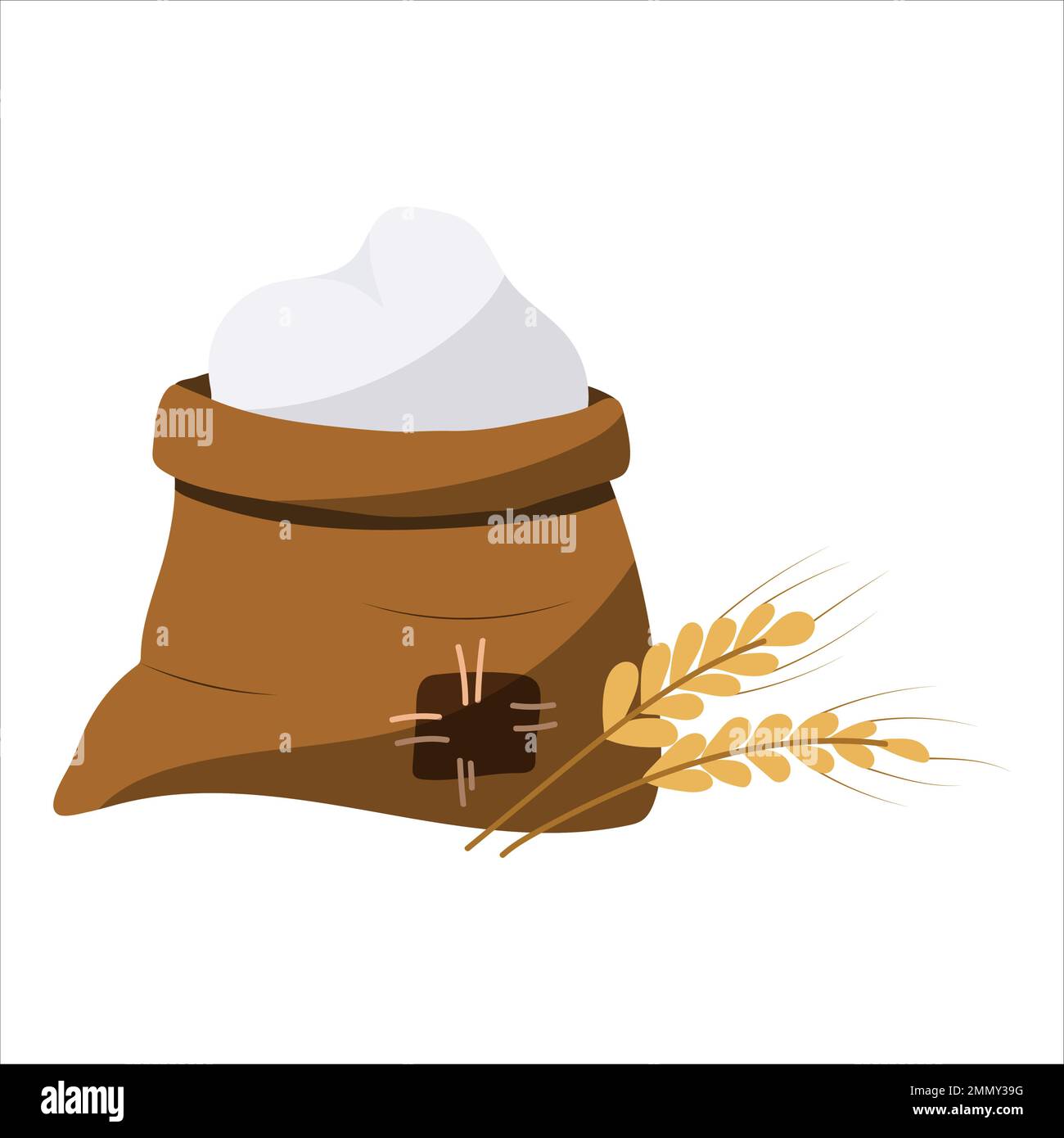 Flour in a bag. vector illustration on a white background Stock Vector ...