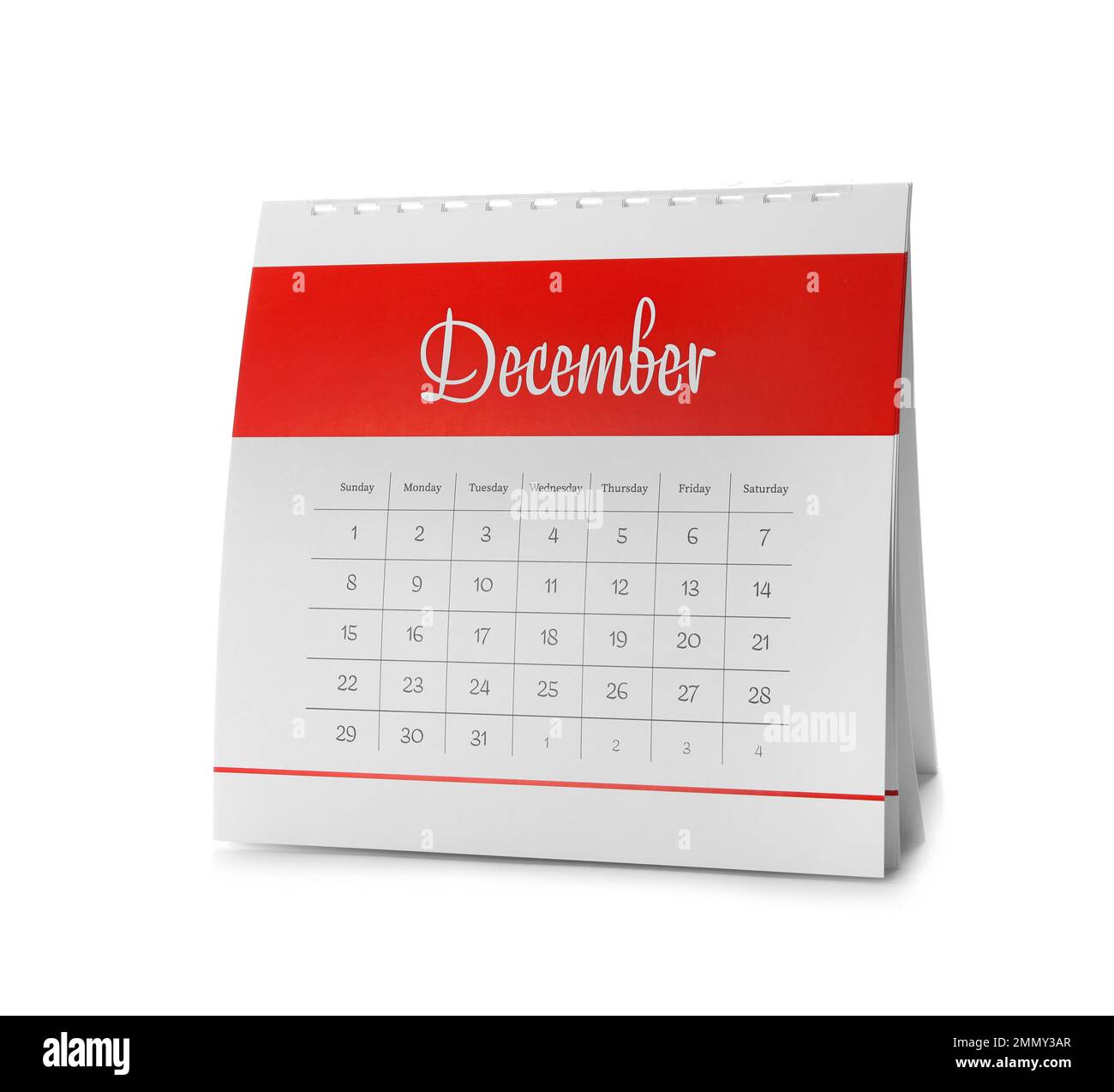 Paper calendar isolated on white. Planning concept Stock Photo - Alamy