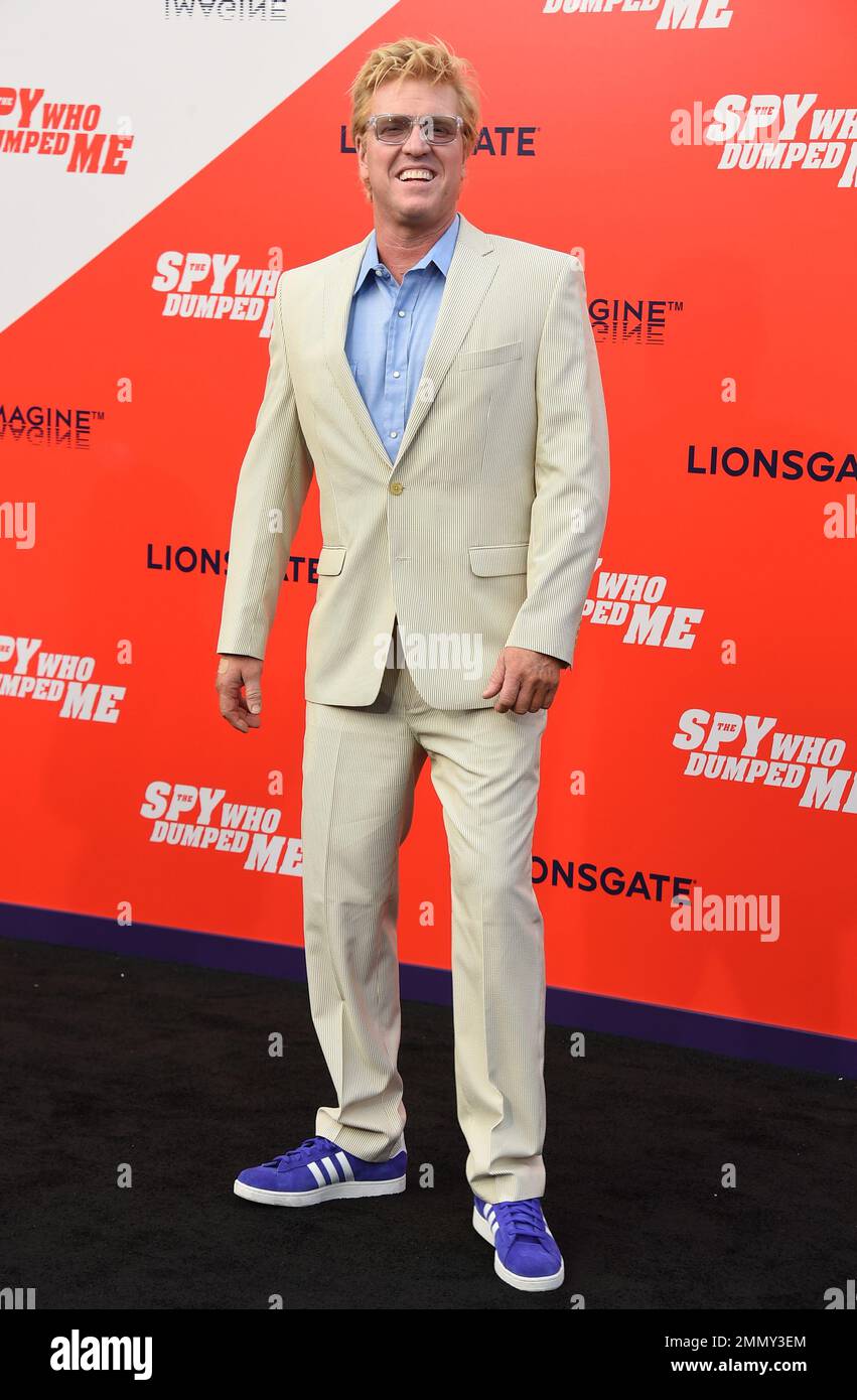 Jake Busey arrives at the world premiere of "The Spy Who Dumped Me" on ...