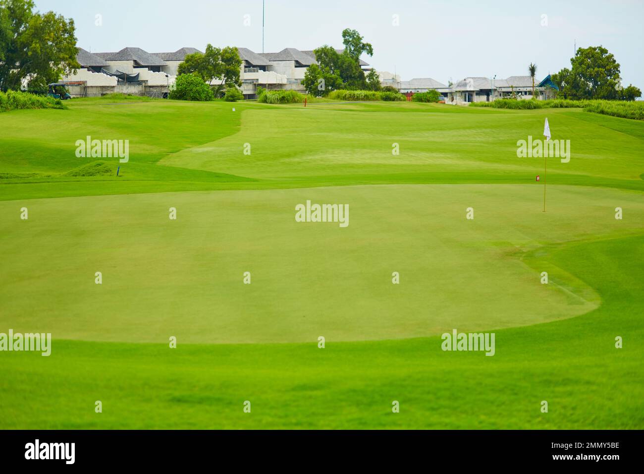 The green lawn is a relief golf course. At the local golf club Stock ...