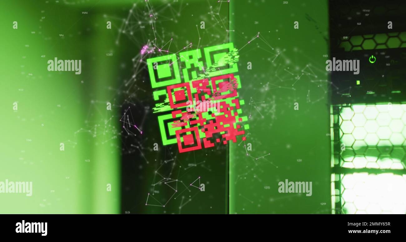 Composition of qr code and networks of connections over computer ...