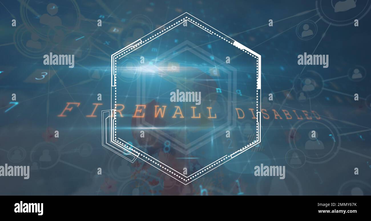 Composite of cyber attack warning text, digital data processing with network of connections ...