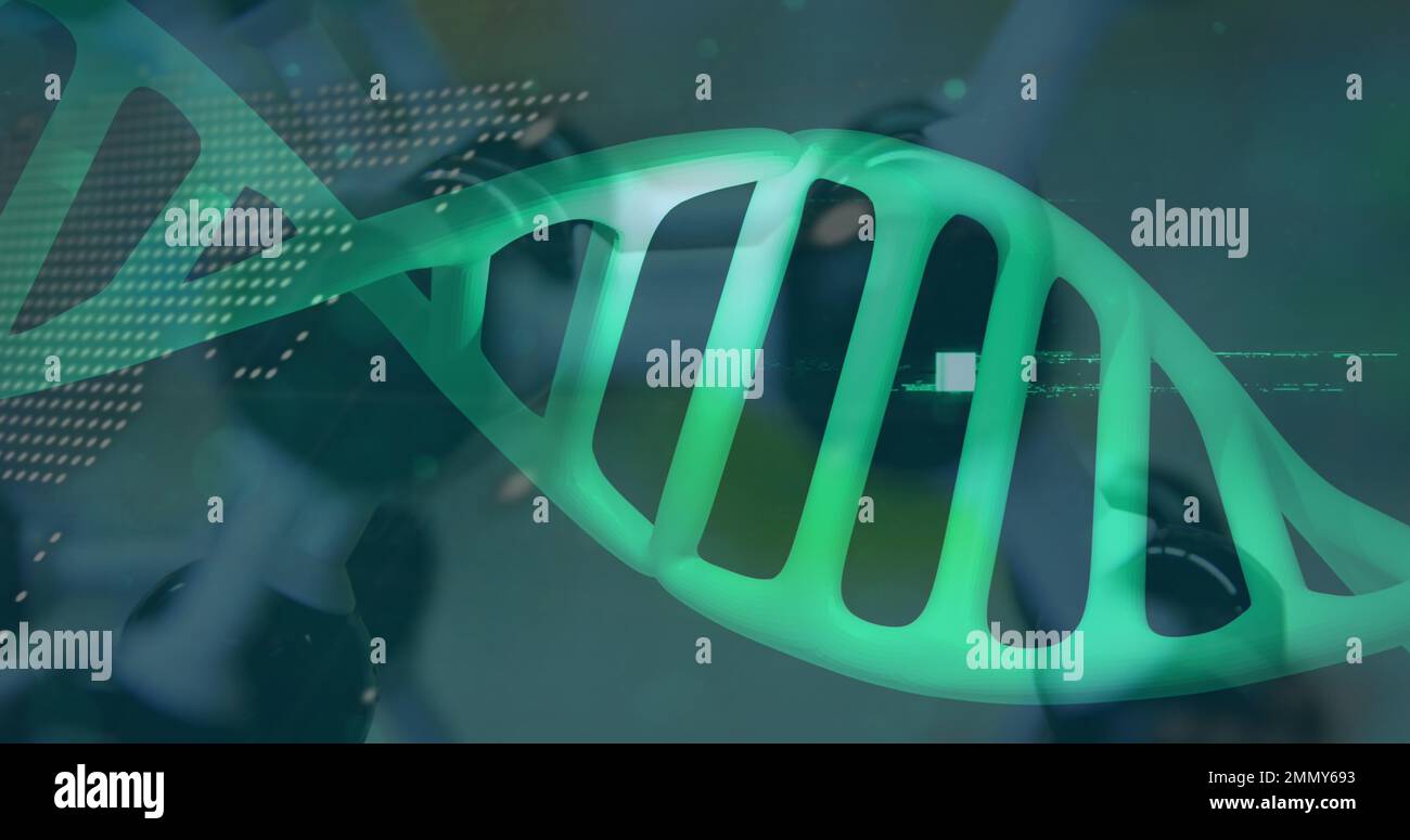Composition of dna strand and data processing Stock Photo - Alamy