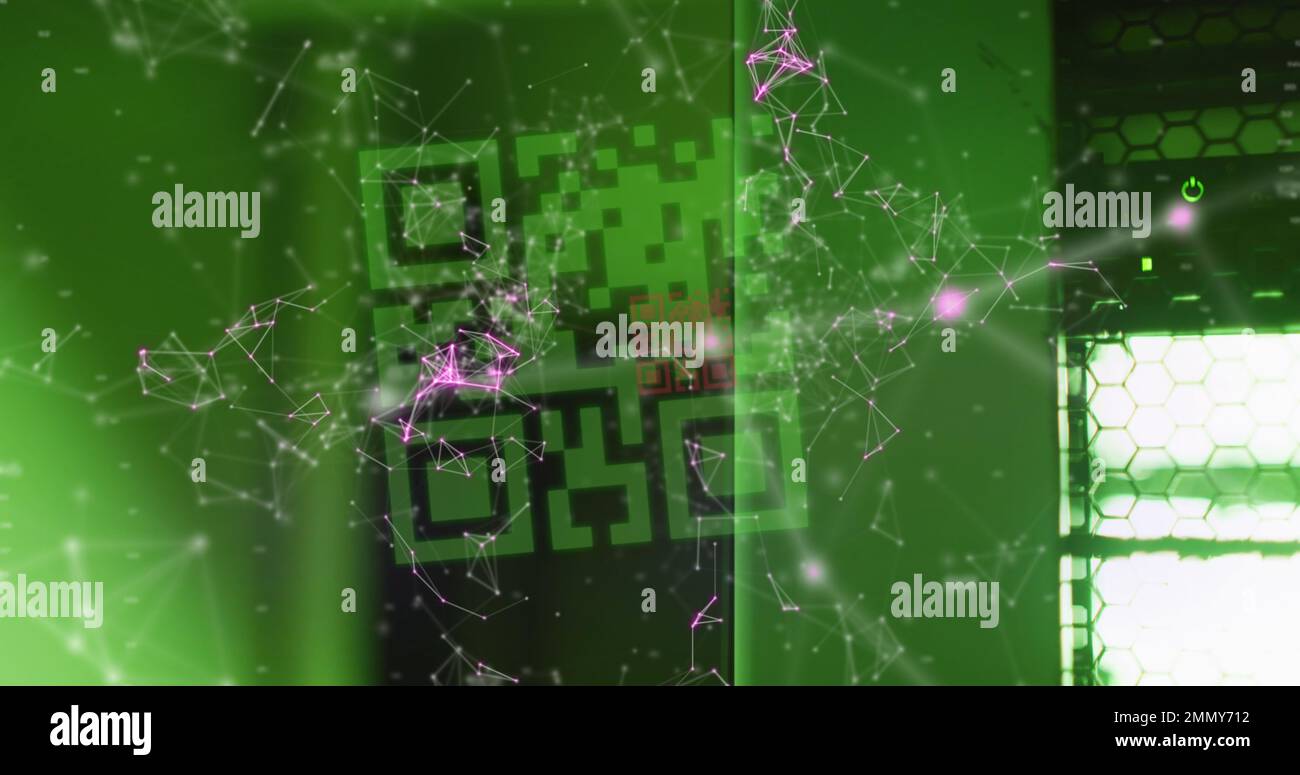 Composition of qr code and networks of connections over computer ...