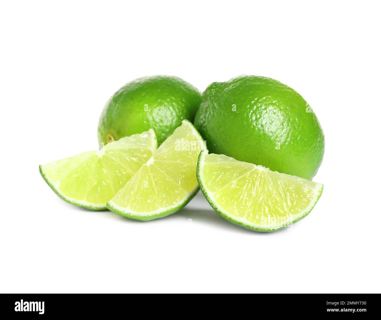 Whole cut fresh limes Cut Out Stock Images & Pictures - Alamy