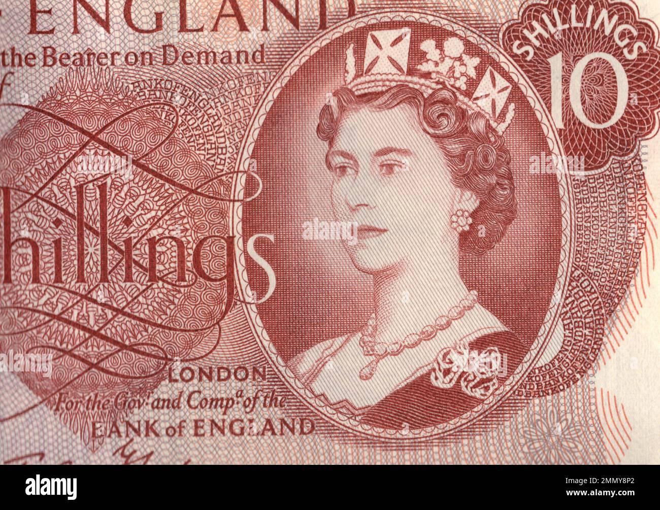 Detail of a vintage banknote from England Stock Photo - Alamy