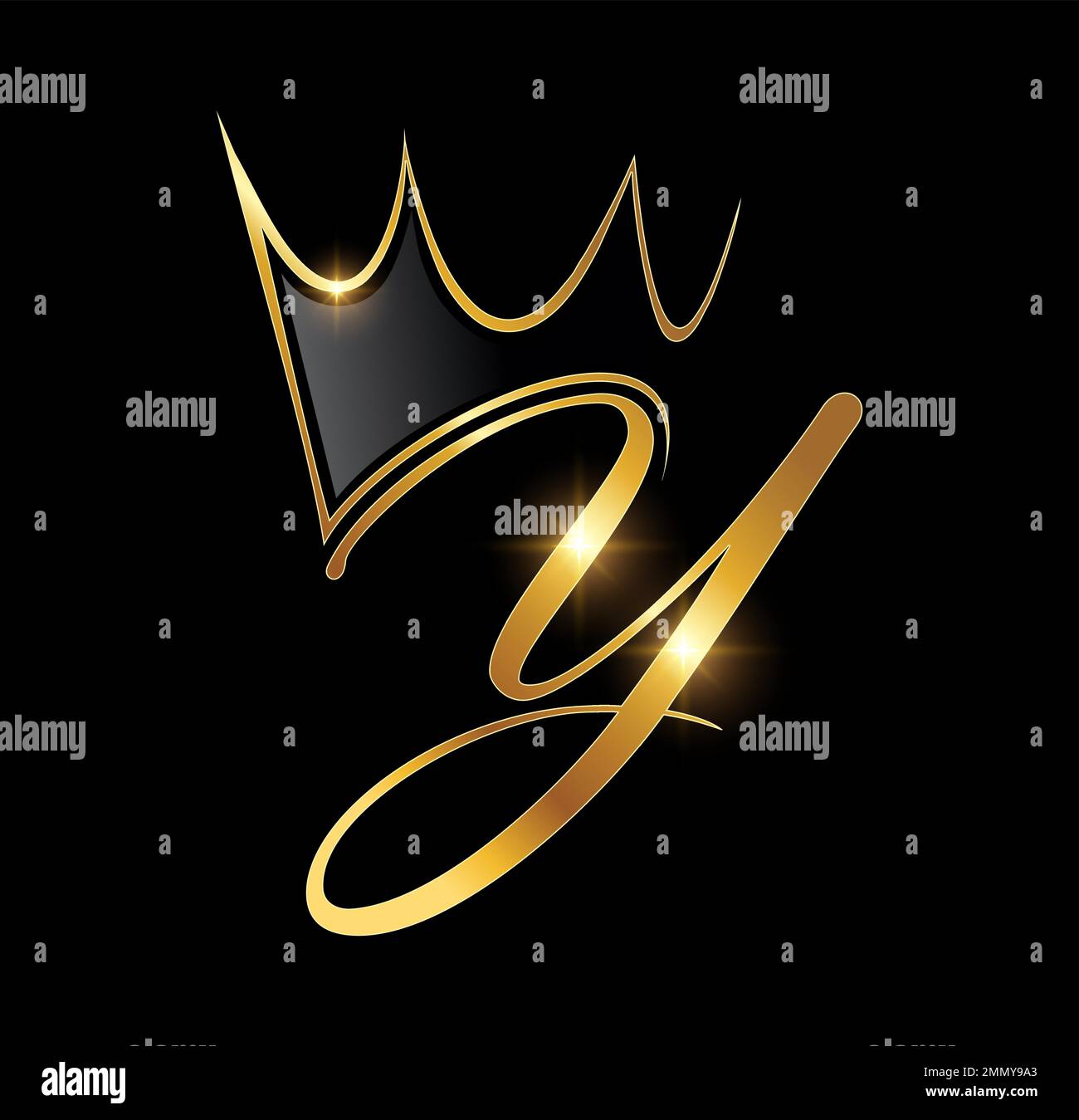 A vector Illustration in black background with gold shine effect of ...