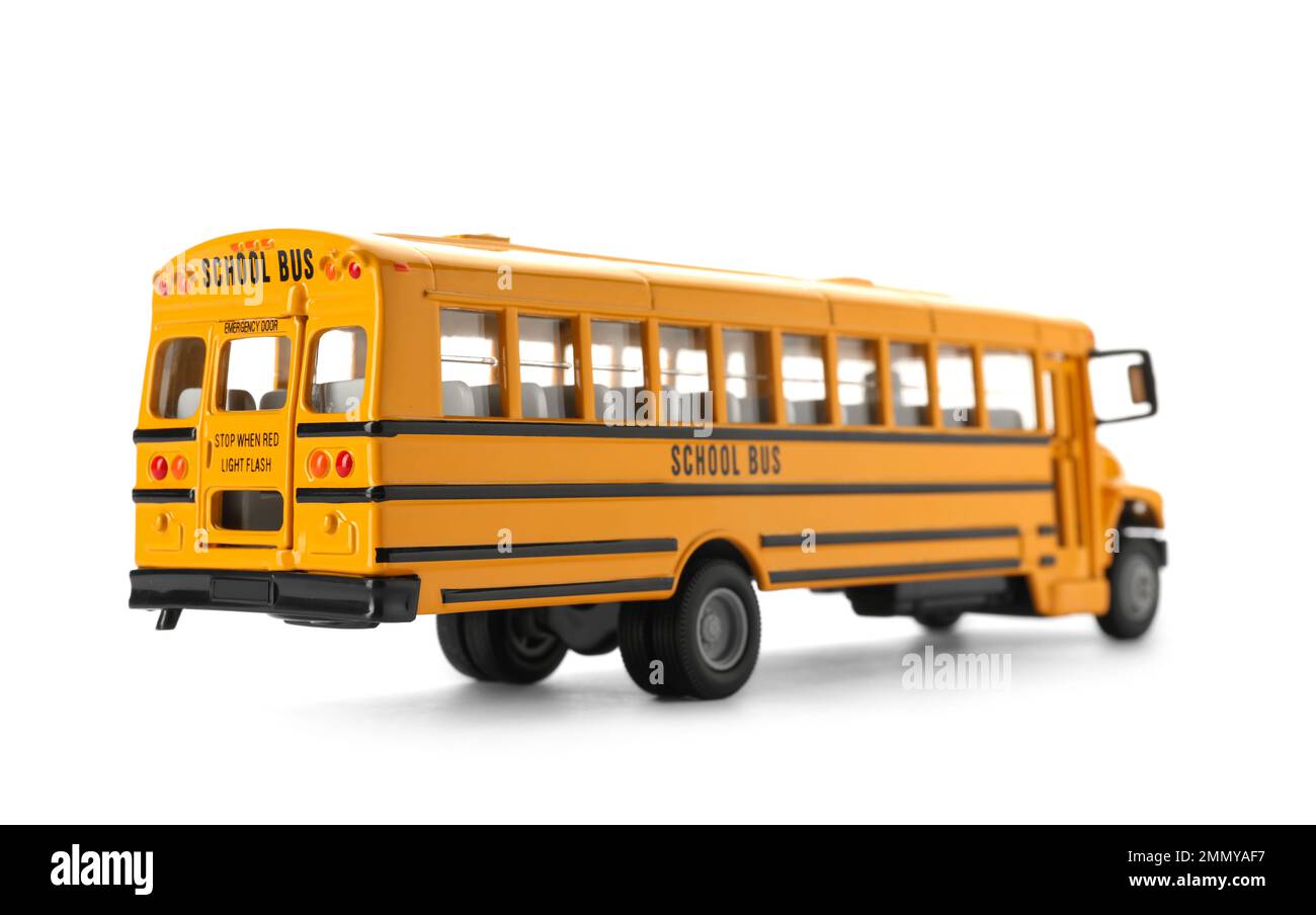 Yellow school bus isolated on white. Transport for students Stock Photo ...