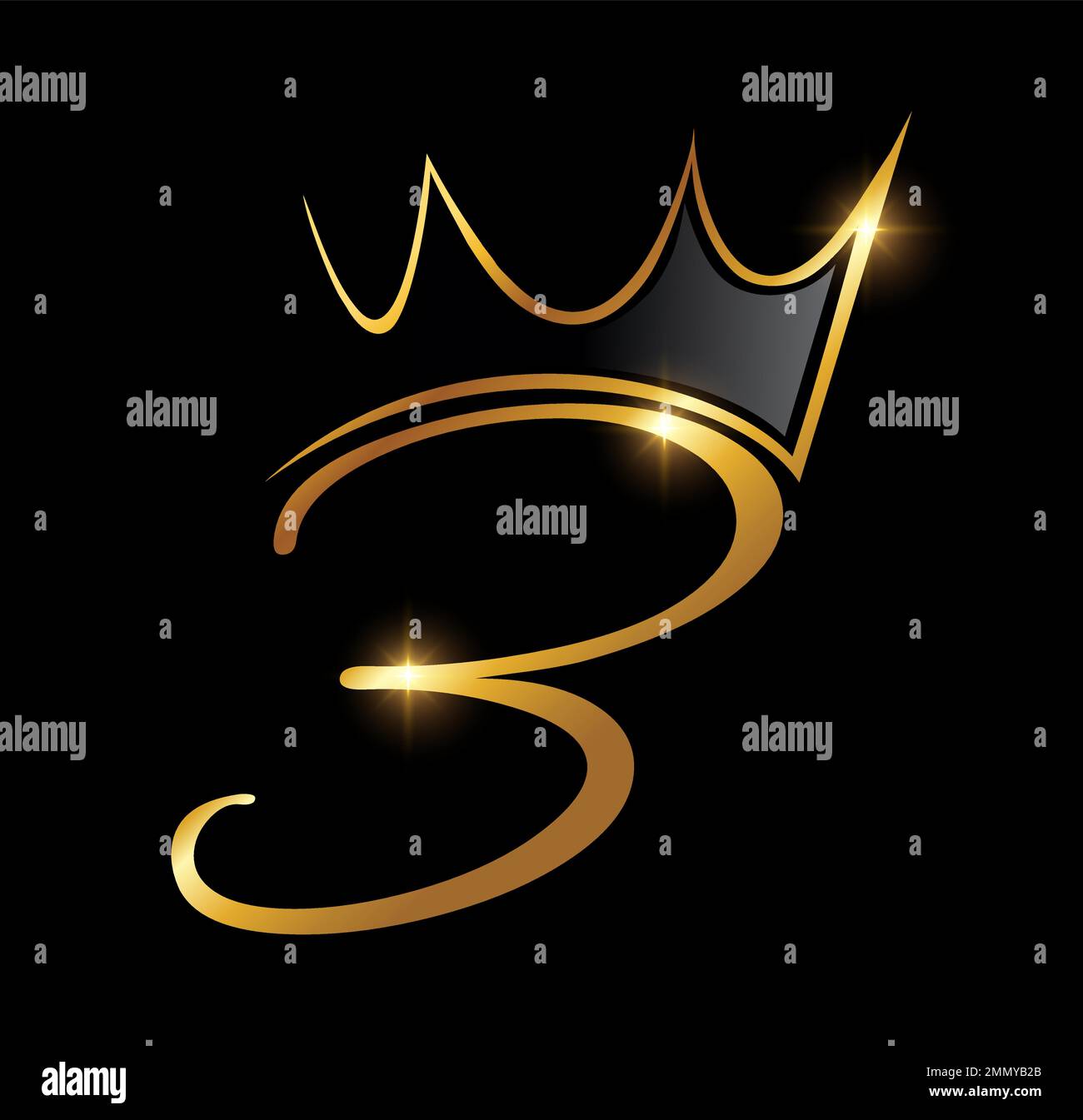 A vector illustration in black background with gold shine effect for ...
