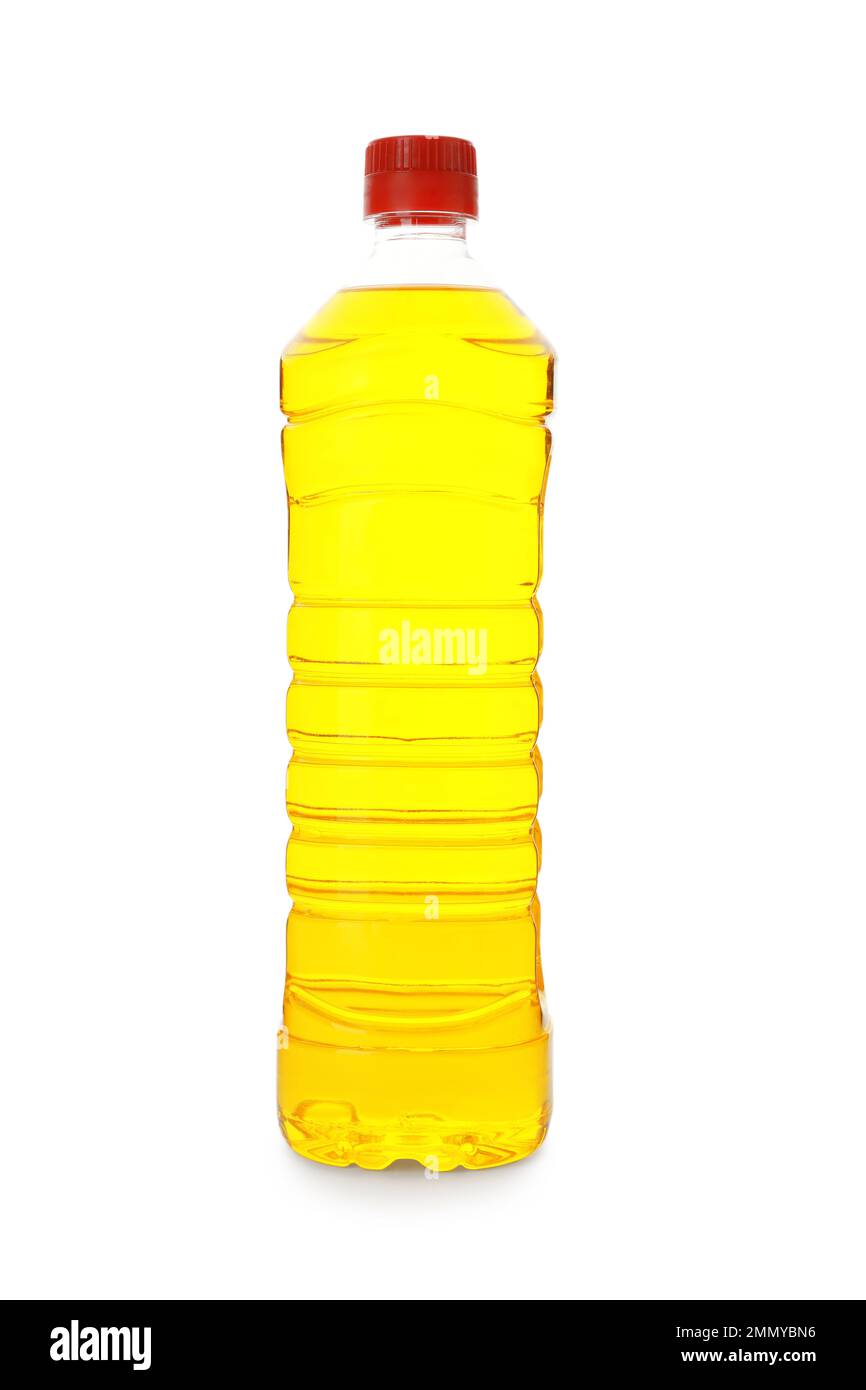 Cooking oil in plastic bottle isolated on white Stock Photo - Alamy