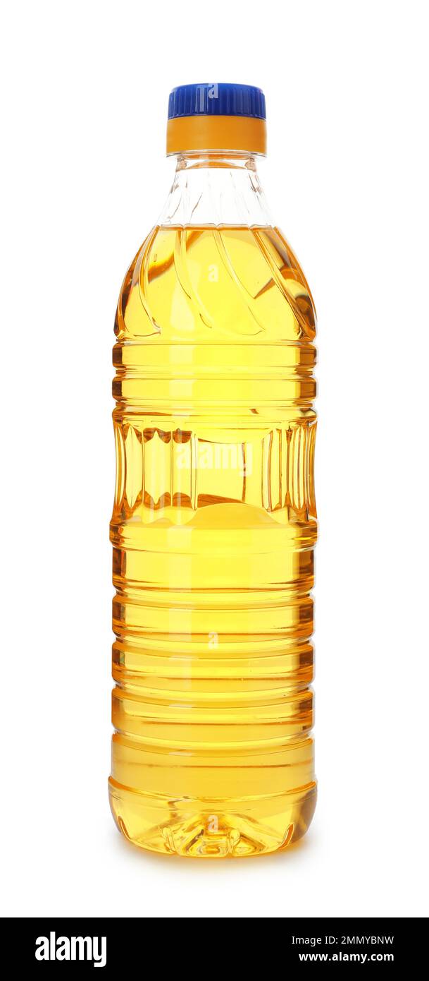 Cooking oil in plastic bottle isolated on white Stock Photo - Alamy