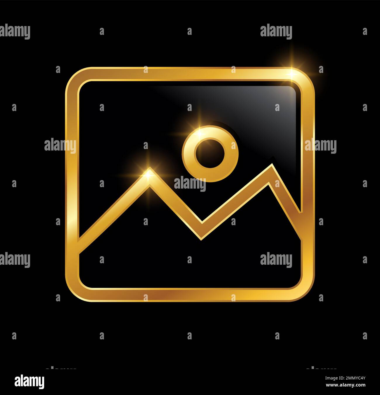 A vector Illustration in black background with gold shine effect of ...