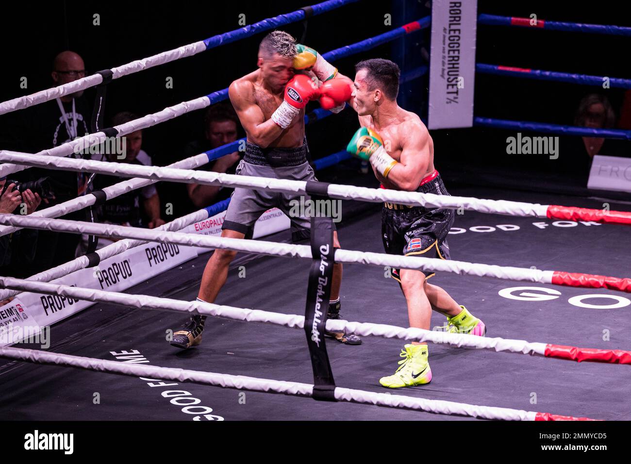 Oslo 20230128.Christian Avila and Bernard Torres during the boxing ...