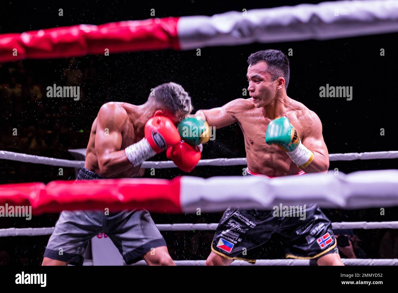 Oslo 20230128.Christian Avila and Bernard Torres during the boxing ...