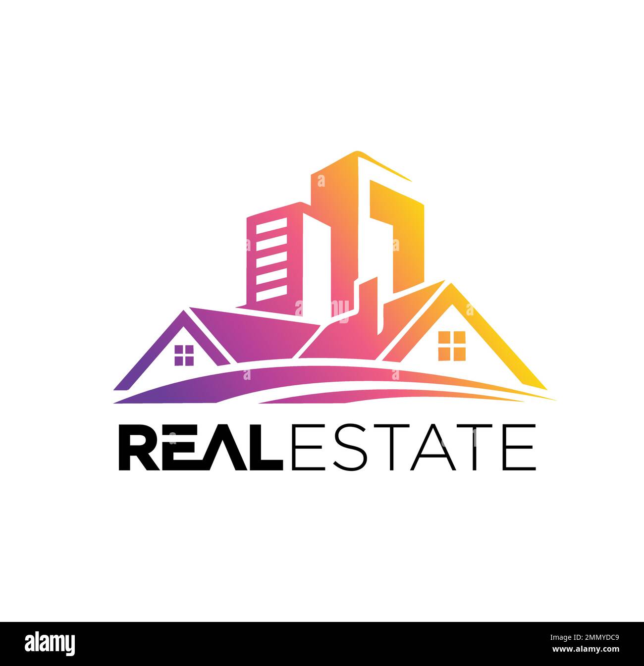 Real Estate Logo vector Illustration template in isolated white ...