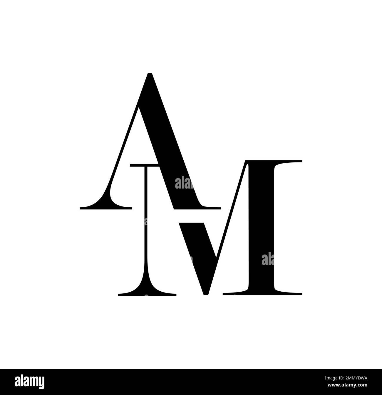 Vector Illustration isolated in white background of Monogram Logo ...