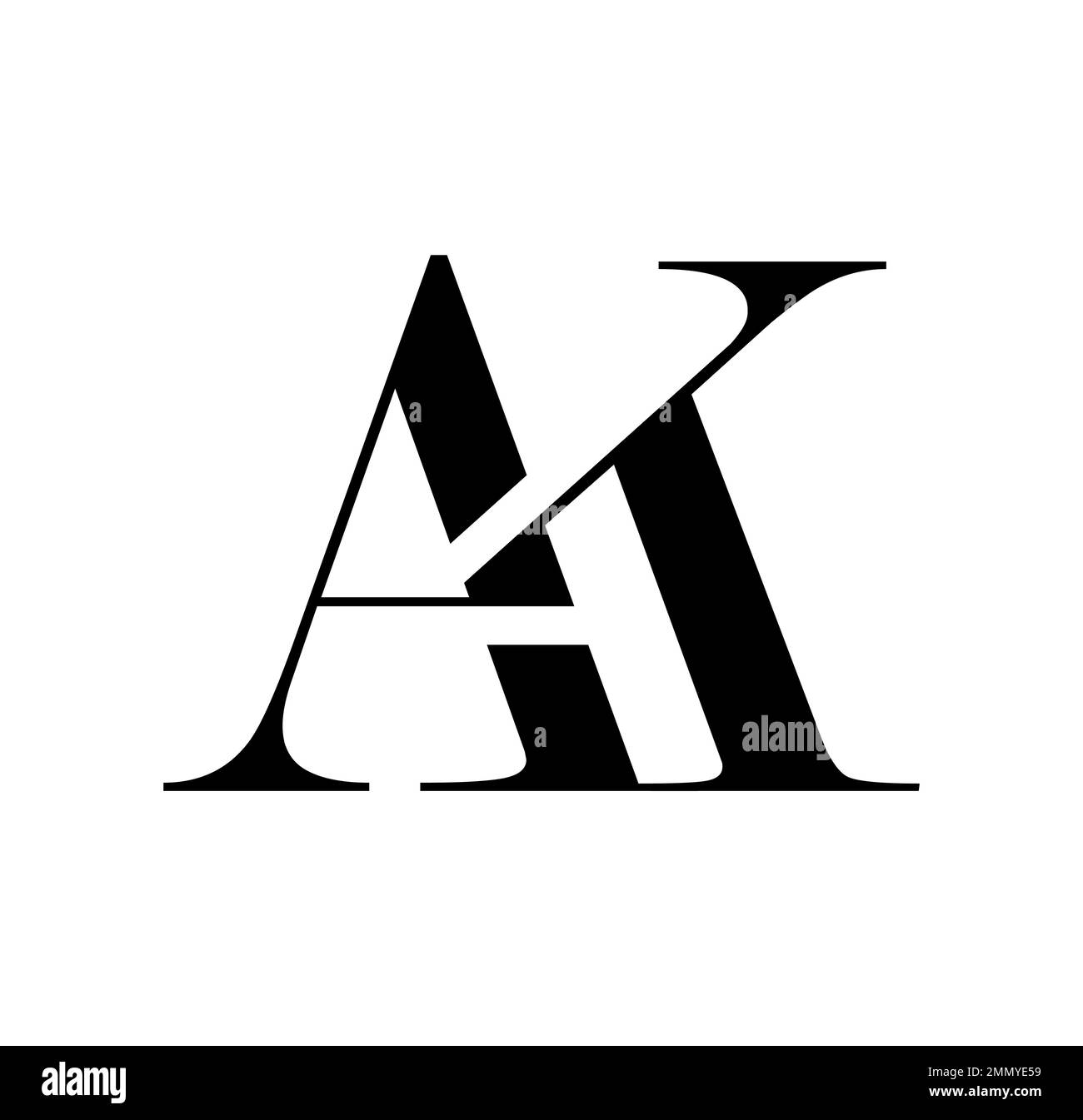 Vector Illustration isolated in white background of Monogram Logo ...