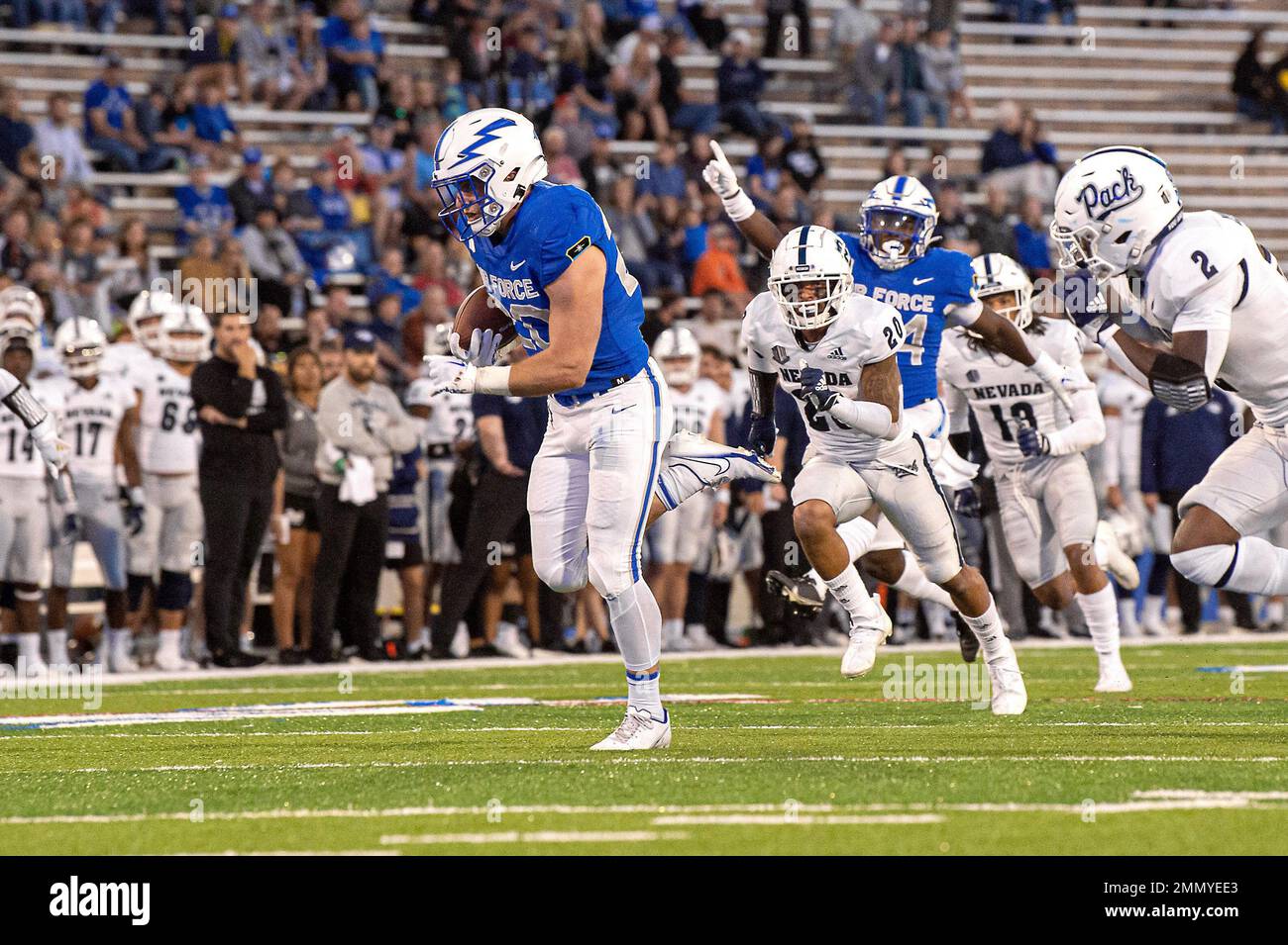 U.S. AIR FORCE ACADEMY, Colo. – Air Force's Brad Roberts runs free to ...