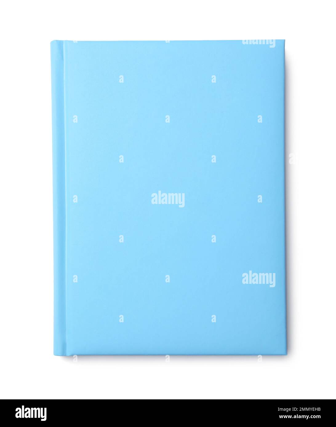 Stylish light blue notebook isolated on white, top view Stock Photo - Alamy