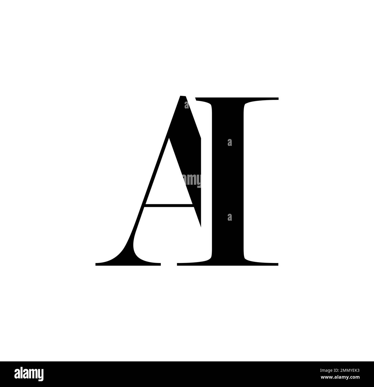 Vector Illustration isolated in white background of Monogram Logo vector Initial Letters AI ...