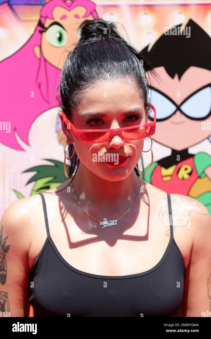 Halsey arrives at the LA Premiere of "Teen Titans Go! To the Movies" at ...